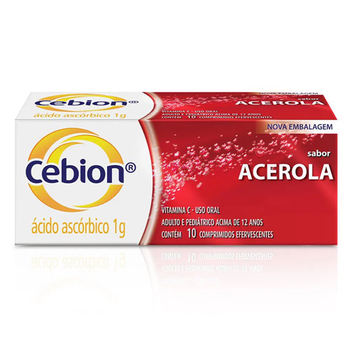 Cebion Comprimido 1g, caixa com 10 comprimidos efervescentes, sabor ...