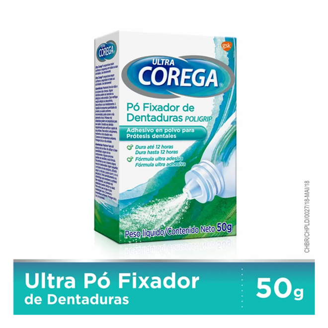Pó Fixador de Dentadura Corega Ultra 50g P7896009490682 - Corega Ultra ...