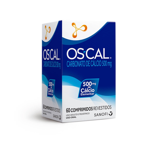 OsCal 500 500mg, caixa com 60 comprimidos revestidos P7891058034092 ...