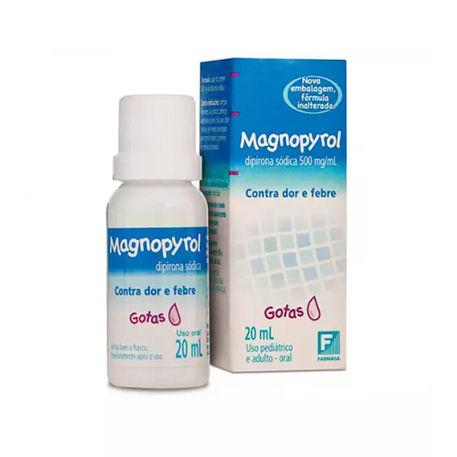 Magnopyrol 500mg/mL, caixa com 1 frasco gotejador com 20mL de solução ...