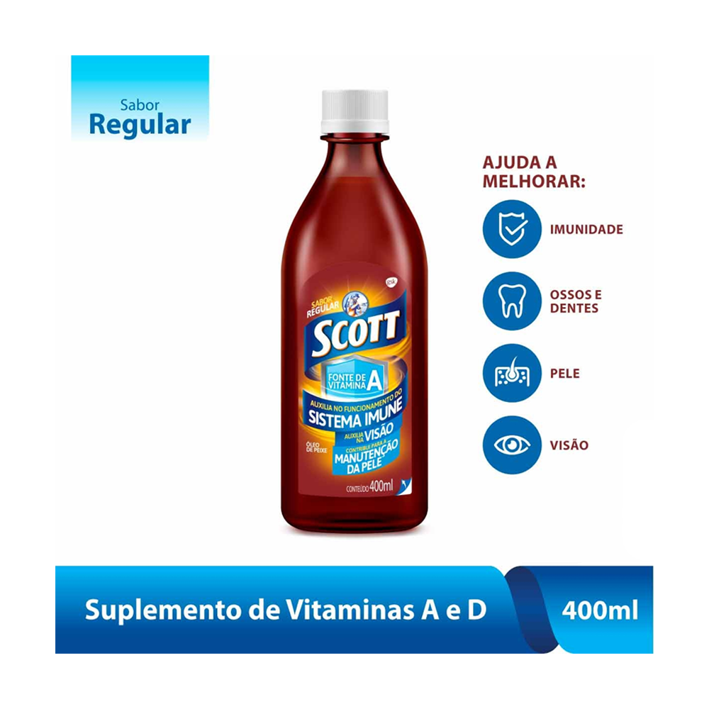 Emulsão Scott frasco com 400mL de solução de uso oral P7896015516079 ...