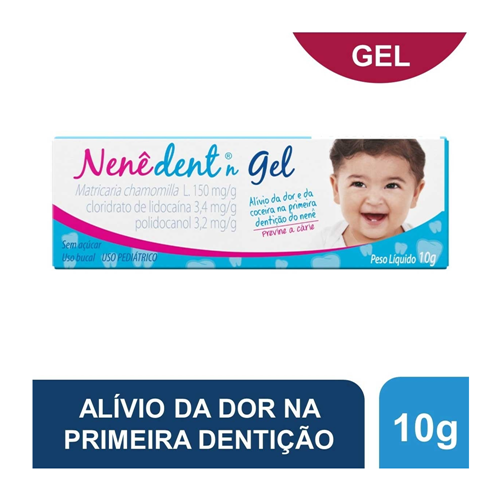 Nenê Dent N 150mg/g + 3,4mg/g + 3,2mg/g, caixa com 1 bisnaga com 10g de ...