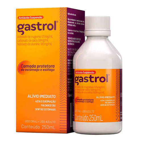 Gastrol Suspensão 125mg/mL + 50mg/mL + 180mg/mL, caixa com 1 frasco com ...