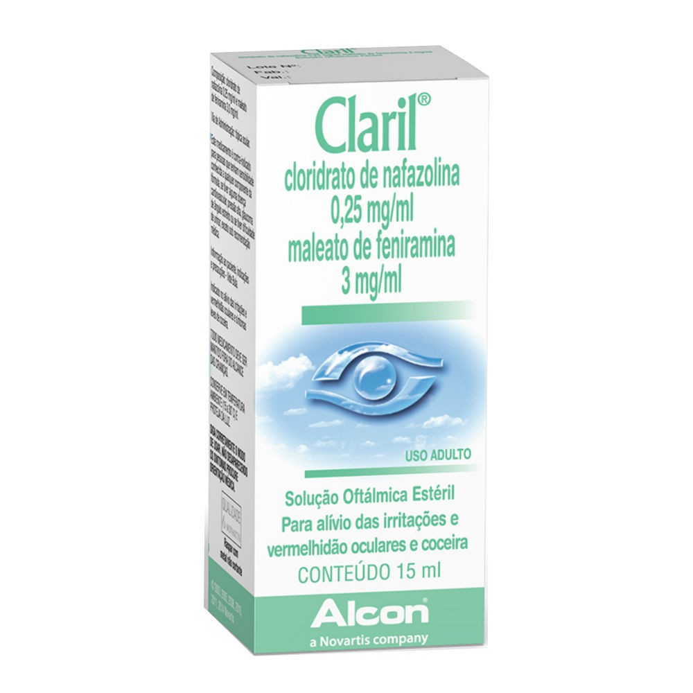 Claril 0,25mg/mL + 3mg/mL, caixa com 1 frasco gotejador com 15mL de ...