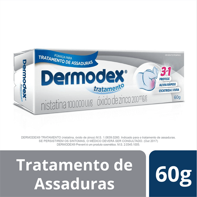 Dermodex Tratamento 100.000UI/g + 200mg/g, caixa com 1 bisnaga com 60g ...