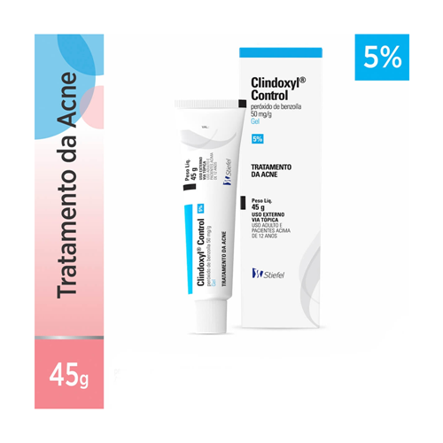 Clindoxyl Control 50mg/g, caixa com 1 bisnaga com 45g de gel de uso ...