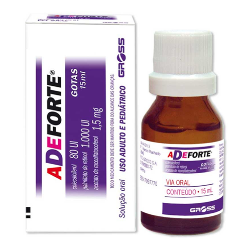 Adeforte Caixa com 1 frasco gotejador com 15mL de solução de uso oral ...