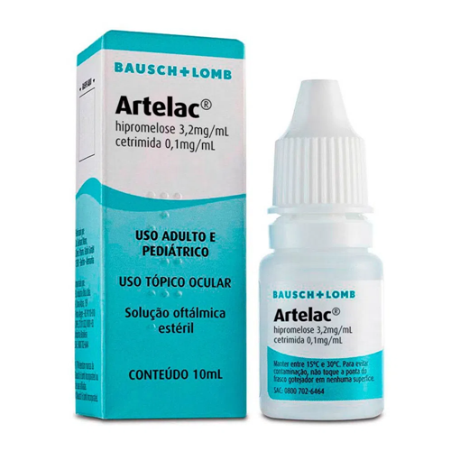 Artelac 3,2mg/mL + 0,1mg/mL, caixa com 1 frasco gotejador com 10mL de ...