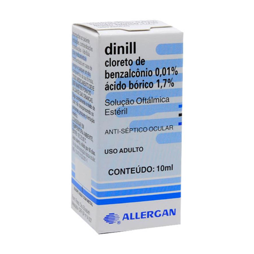 Dinill 0,1mg/mL + 17mg/mL, caixa com 1 frasco gotejador com 10mL de ...