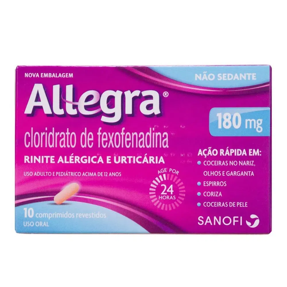 Allegra Comprimido 120mg, caixa com 10 comprimidos revestidos ...