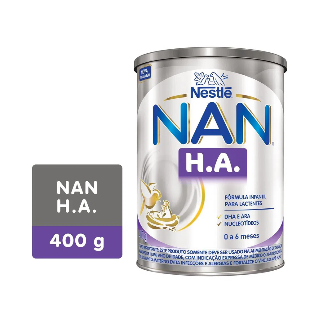 Fórmula Infantil NAN H.A. Lata, 400g P4005500073727 - Fórmula Infantil ...