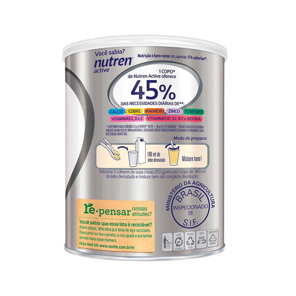 Suplemento Alimentar Nutren Active lata, 400g, baunilha P7891000234006 ...