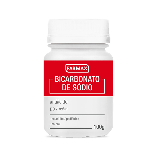 BICARBONATO DE SODIO FARMAX 100G - Bicarbonato De Sódio Com 100G Farmax - FARMAX