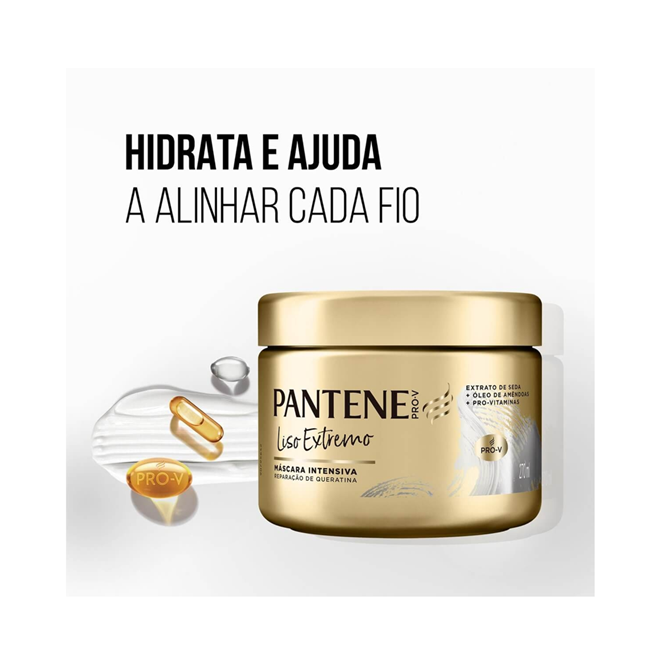 Máscara Intensiva Pantene Pro-V Liso Extremo 270mL P7500435142236 ...