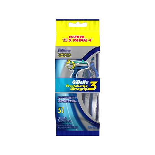 Aparelho de Barbear Gillette Prestobarba UltraGrip 5 unidades ...