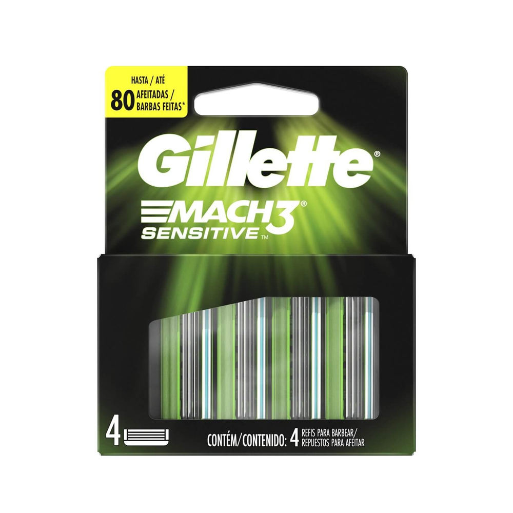 Carga Gillette Mach3 Sensitive 4 unidades P7702018037896 - Carga ...