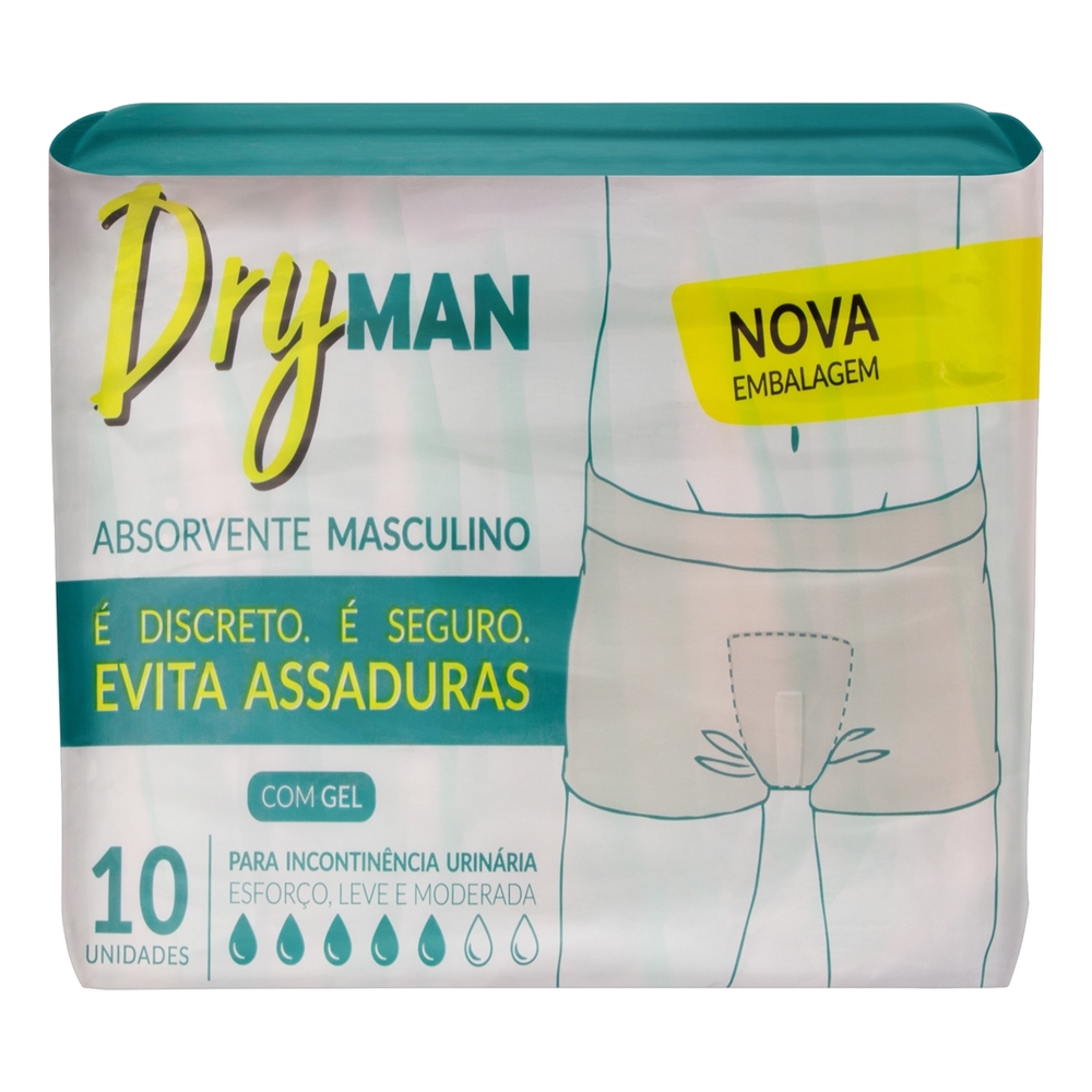 Absorvente Masculino Dry Man 10 unidades P7894513142066 - Absorvente ...