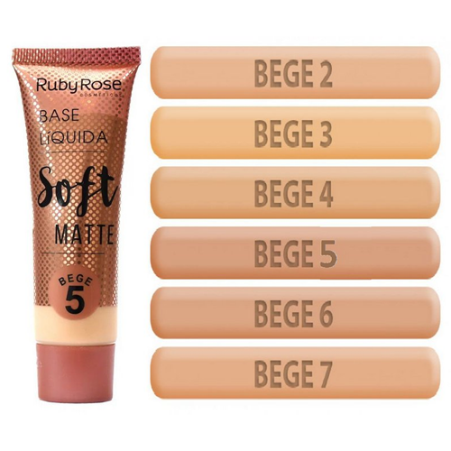 Base Líquida Ruby Rose Soft Matte nº 05 bege P6295125027849 - Base Líquida Ruby Rose Soft Matte ...