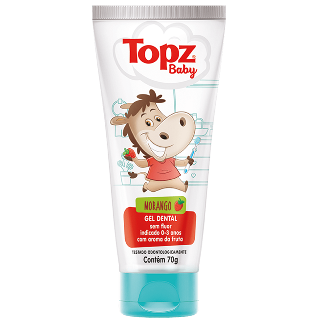 Gel Dental Infantil Topz Baby 0 a 3 anos, morango, 70g P7891800592672 ...