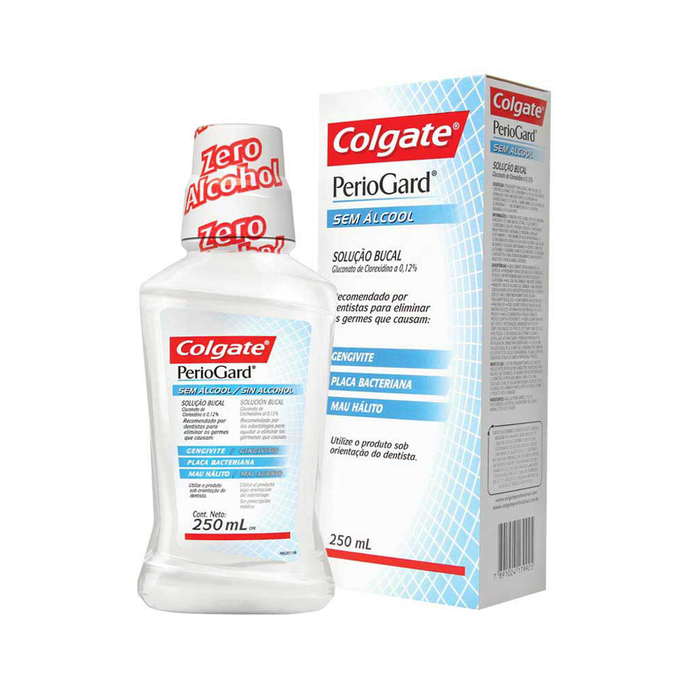 Solução Bucal Colgate PerioGard sem álcool, 250mL P7891024179925 ...