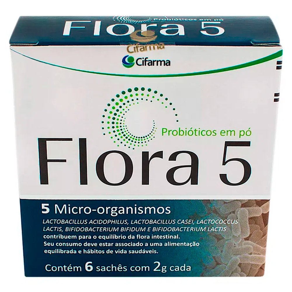 FLORA 5 C/6 SACHES 2G CIFARMA - Flora 5 Com 6 Sachês Com 2G Cifarma - CIFARMA RX