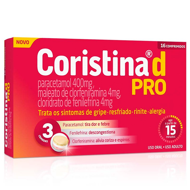 CORISTINA D PRO 400+4+4mg cx 16 comp - Coristina D Pro 400Mg + 4Mg +4Mg ...