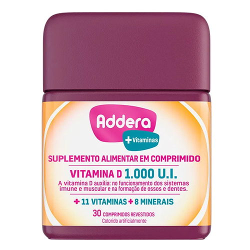ADDERA+VITAMINAS C/30 CPR HYPERA - Addera +Vitaminas Com 30 Comprimidos Hypera - HYPERA