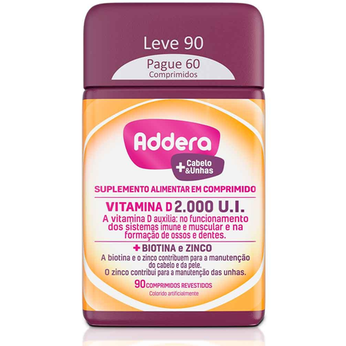 Addera +Cabelo e Unhas Com 90 Cápsulas Hypera - Addera +Cabelo e Unhas ...
