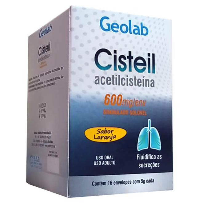 CISTEIL 600MG C/16 ENV GEOLAB - Cisteil 600Mg Com 16 Envelopes Geolab ...