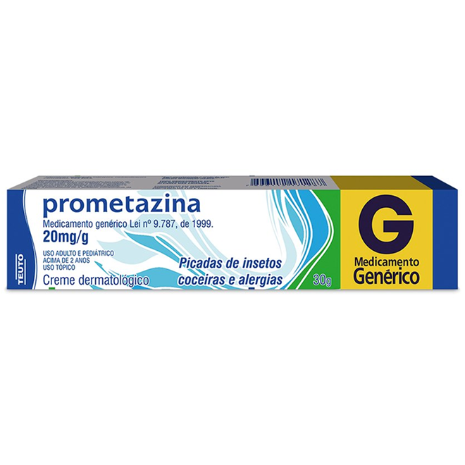 Cloridrato De Prometazina 20Mg Creme Dermatológico Com 30G Teuto ...