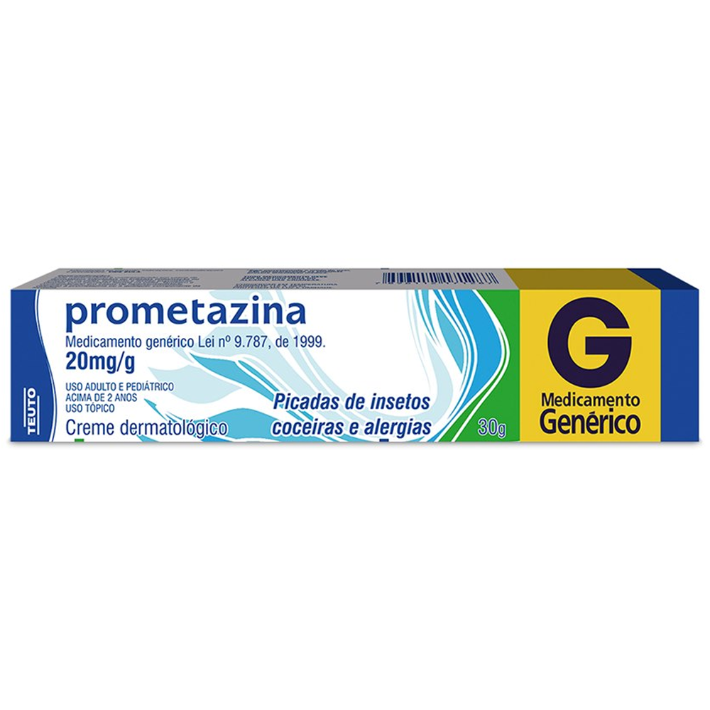 Cloridrato De Prometazina 20Mg Creme Dermatológico Com 30G Teuto ...
