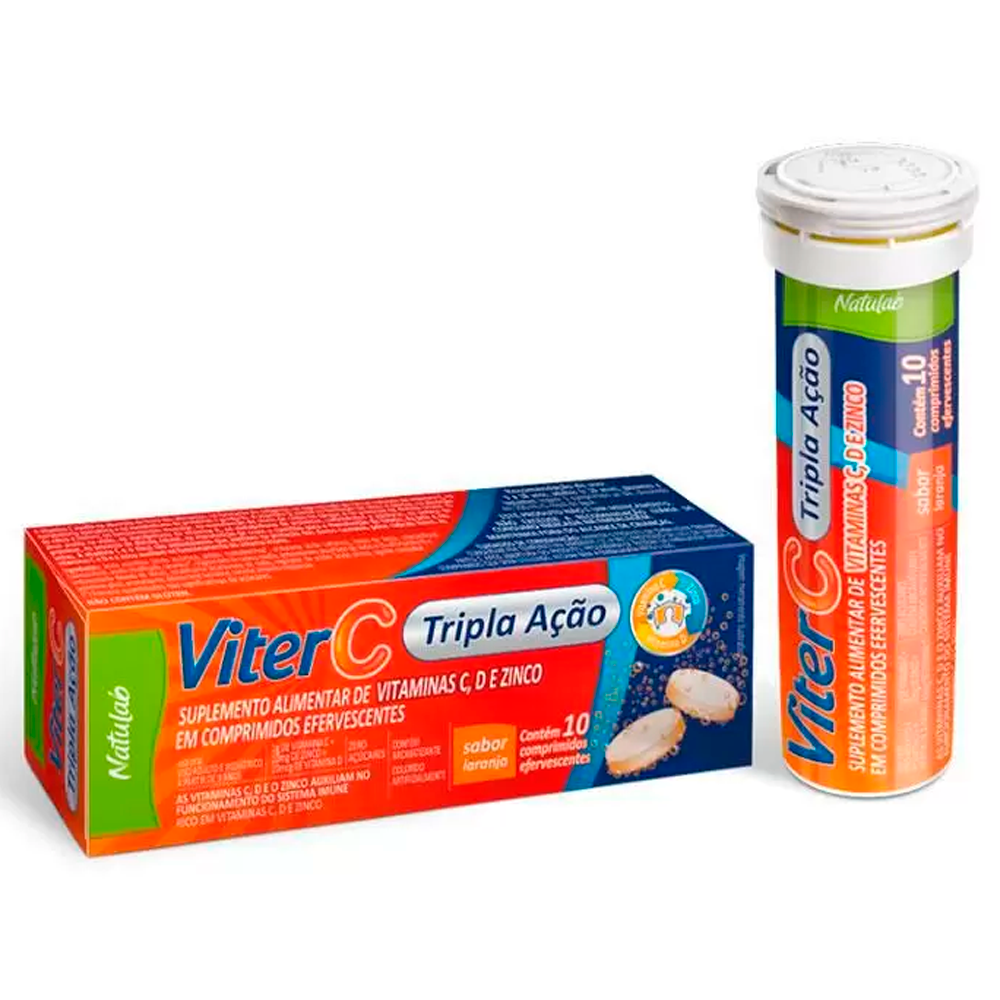 VITER C TRIPLA ACAO C/10 CPR EFERV NATULAB - Viter C Tripla Ação Com 10 ...