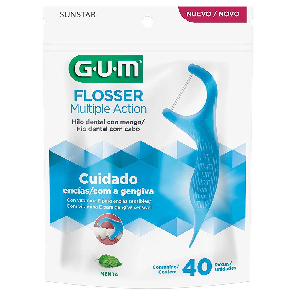 Fio Dental Gum Flossers Com Cabo Multiple Act Com 40 Unidades - Fio ...