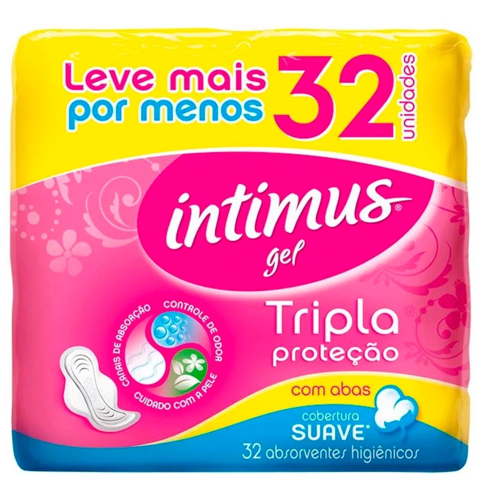 Absorvente Intimus Gel Normal Suave Com Abas Com 32 Unidades - Absorvente Intimus Gel Normal ...