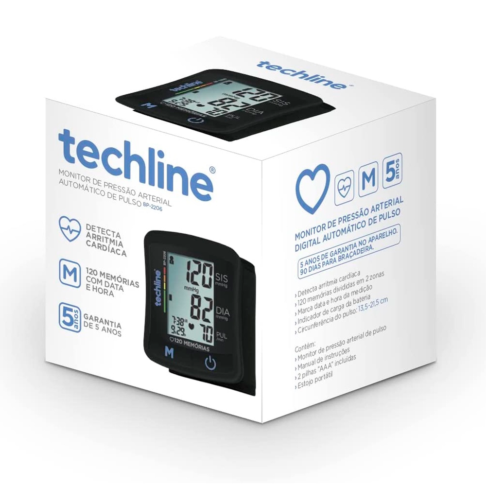 Aparelho De Pressão Techline Pulso BP2206 - Aparelho De Pressão Techline Pulso BP2206 - TECHLINE