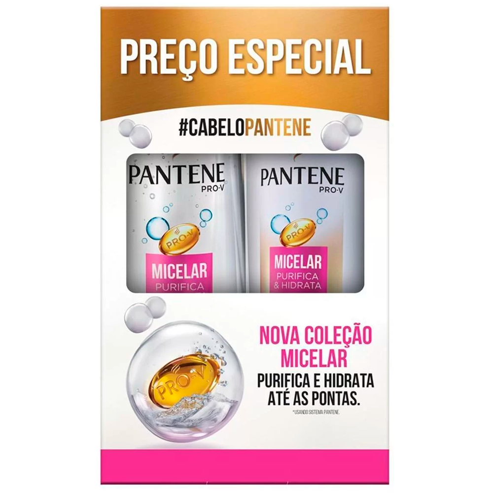 KIT PANTENE SH+COND MICELAR 400ML+175ML - Kit Pantene Micelar Shampoo 400Ml + Condicionador ...