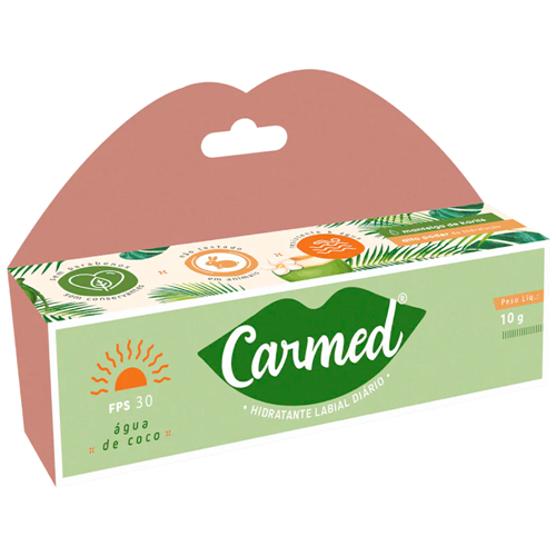 PROT LABIAL CARMED FPS30 COCO 10G - Protetor Labial Carmed FPS30 Coco Com 10G - CIMED INDUSTRIA