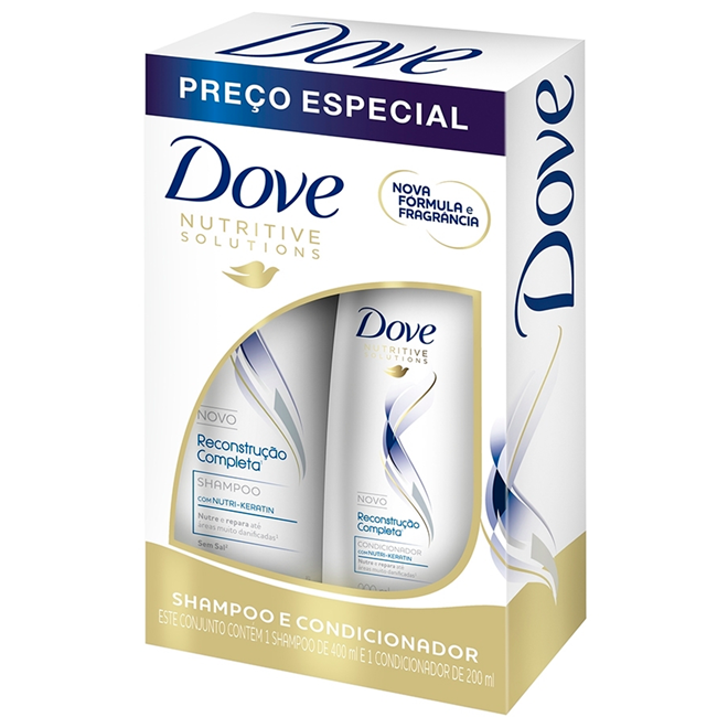 DOVE KIT RECONSTRUCAO COMP SH/400ML+COND/200ML - Kit Dove Reconstrução ...