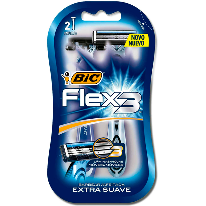 Aparelho De Barbear Bic Flex 3 Azul Com 3 Unidades - Aparelho De Barbear Bic Flex 3 Azul Com 3 ...