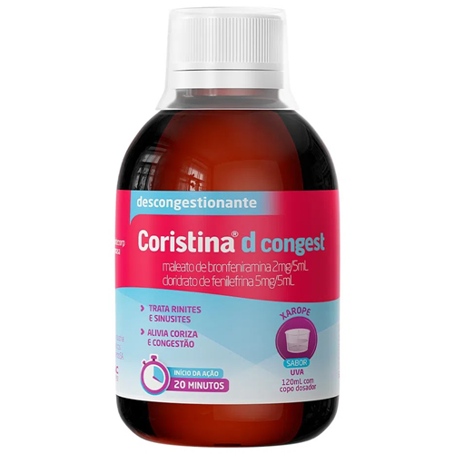 CORISTINA D CONGEST XAROPE 120ML HYPERA - Coristina D Congest Xarope ...